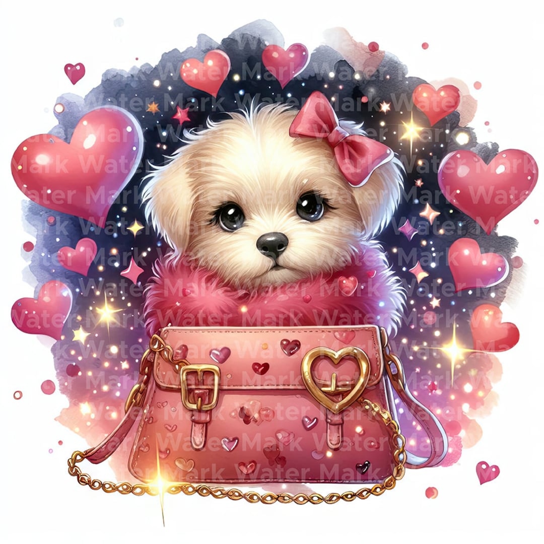 Valentine's Day Dog Clipart, 12 JPG, Digital Download, Dog With Heart ...