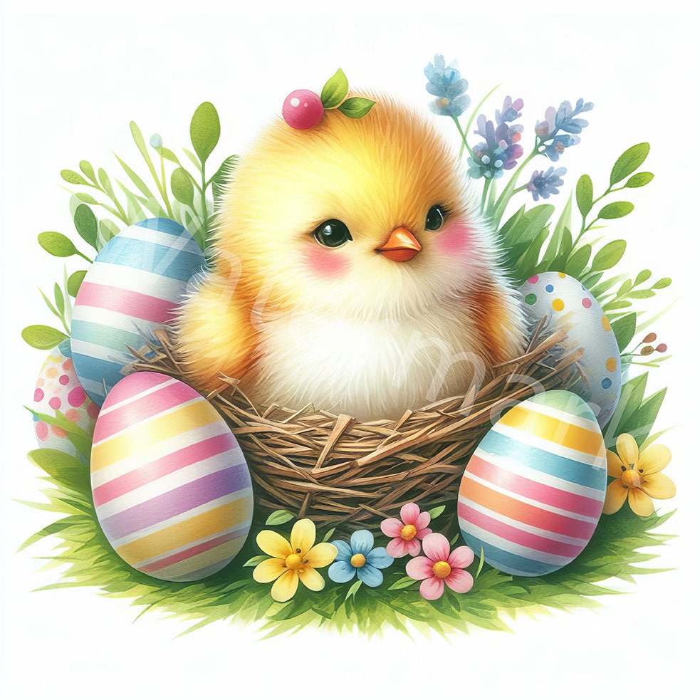 Easter Chicks Clipart, 11 Jpg, Digital Download, Scrapbooks, Junk ...
