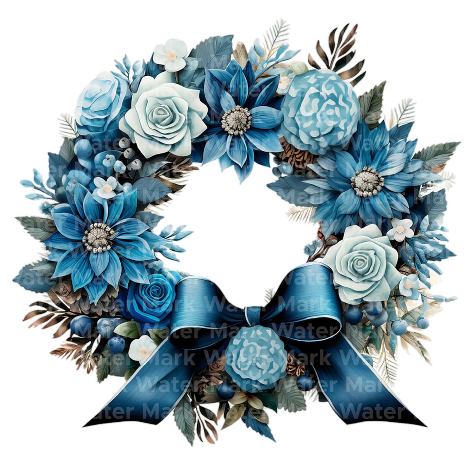 Christmas Wreath Clipart, 12 JPG, Watercolor Clipart, Junk Journal ...