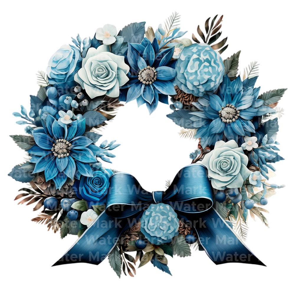 Christmas Wreath Clipart, 12 JPG, Watercolor Clipart, Junk Journal ...