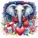 Valentine's Day Elephant Clipart, 12 JPG, Digital Download, Scrapbooks ...