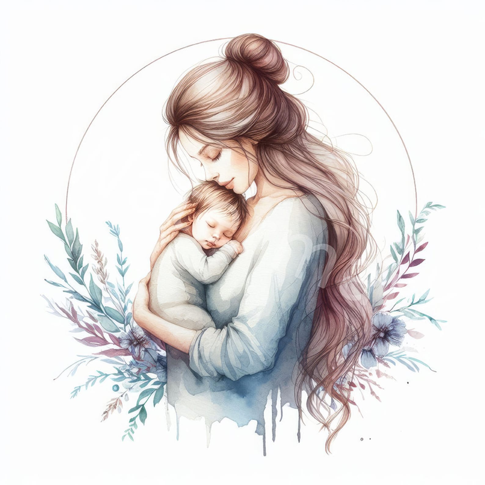 Mom and Baby Clipart, 12 Jpg, Digital Download, Card Making Clipart ...