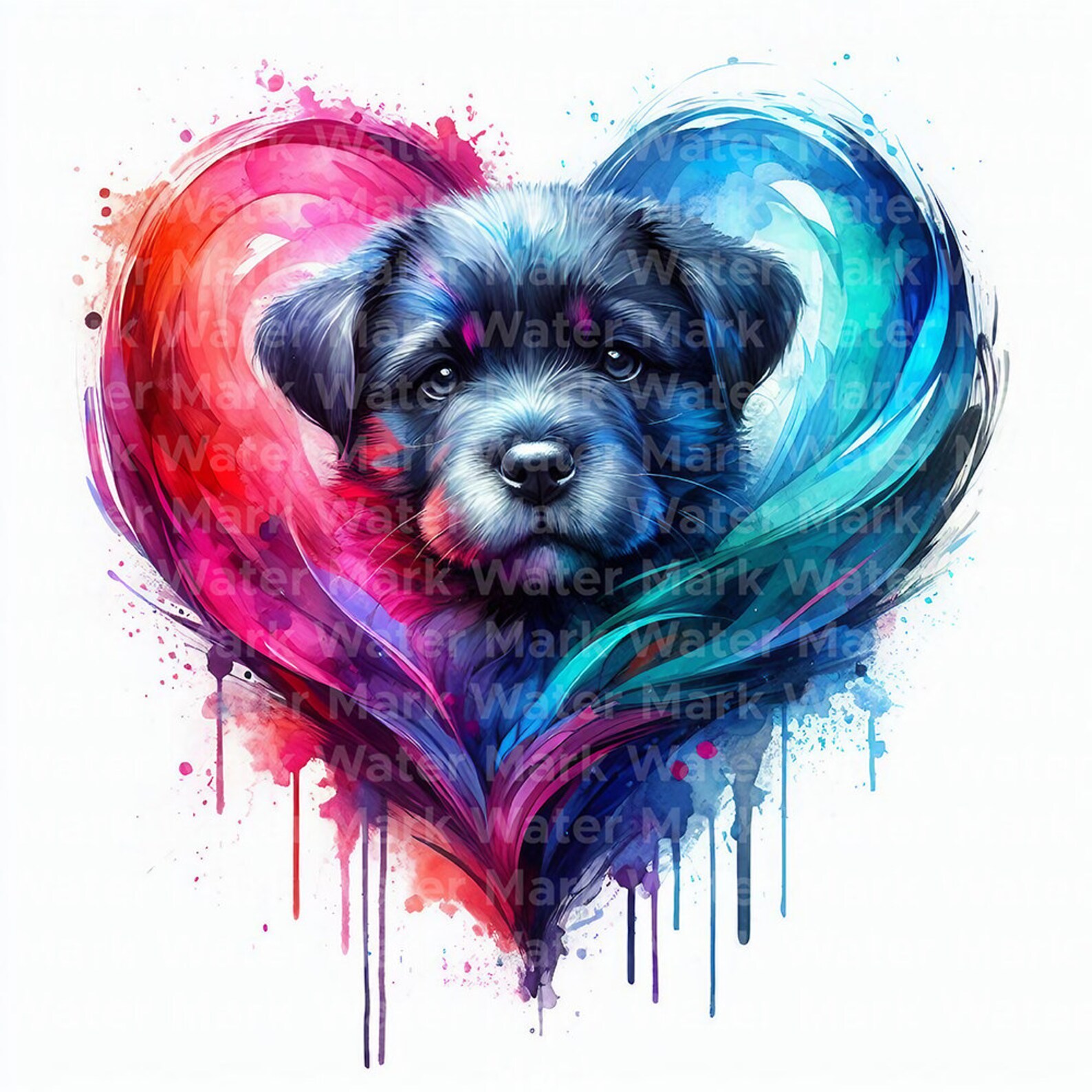 Valentine's Day Heart Clipart, 9 JPG, Dogs in Love, Digital Download ...