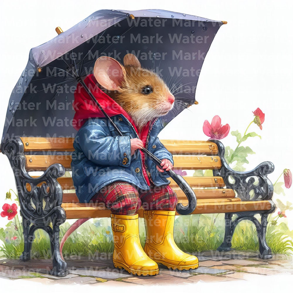 Watercolor Autumn Mouse Clipart: Fall Card Making (digital Download) - Etsy
