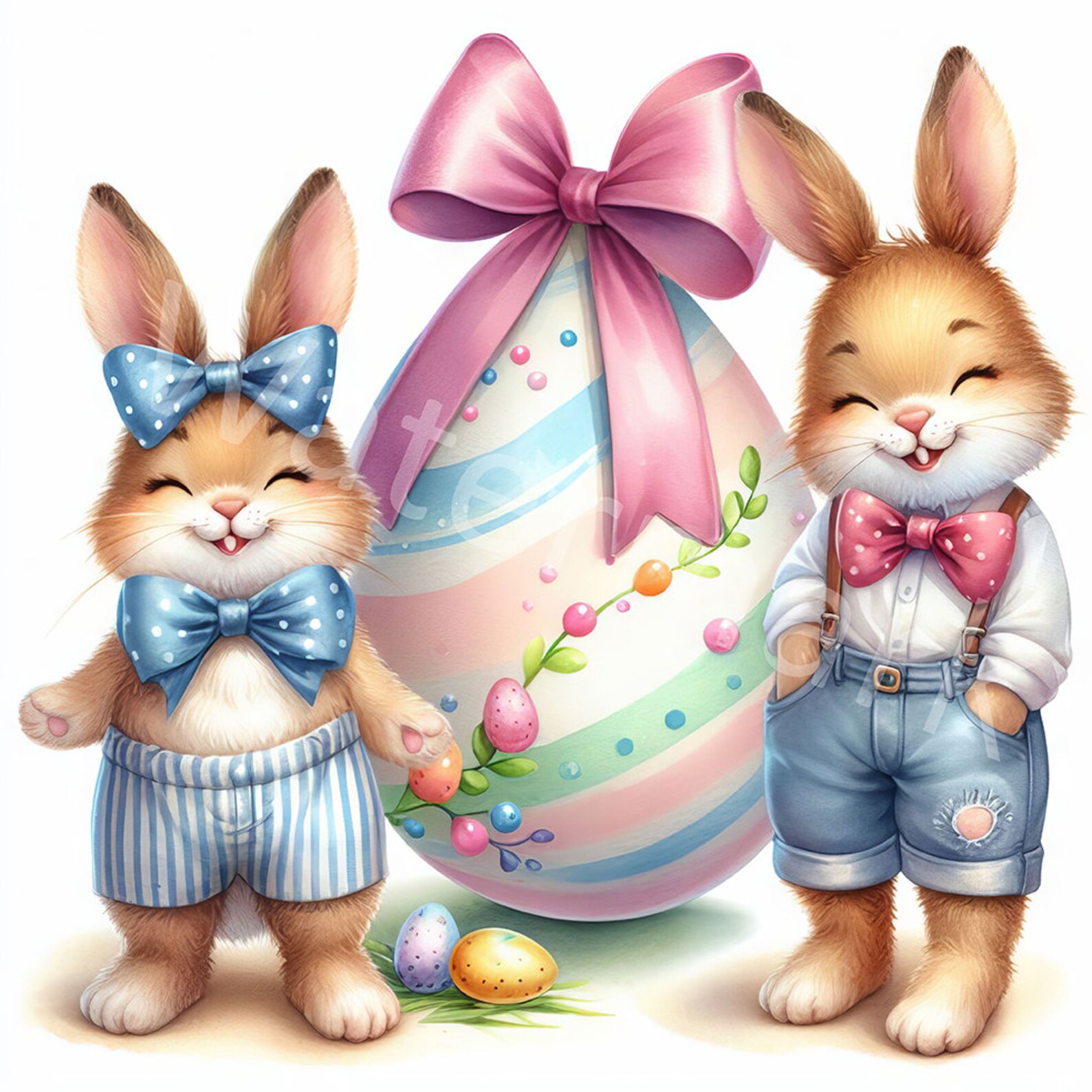 Easter Bunny Clipart, 12 JPG, Digital Download, Easter Eggs, Wall Art ...