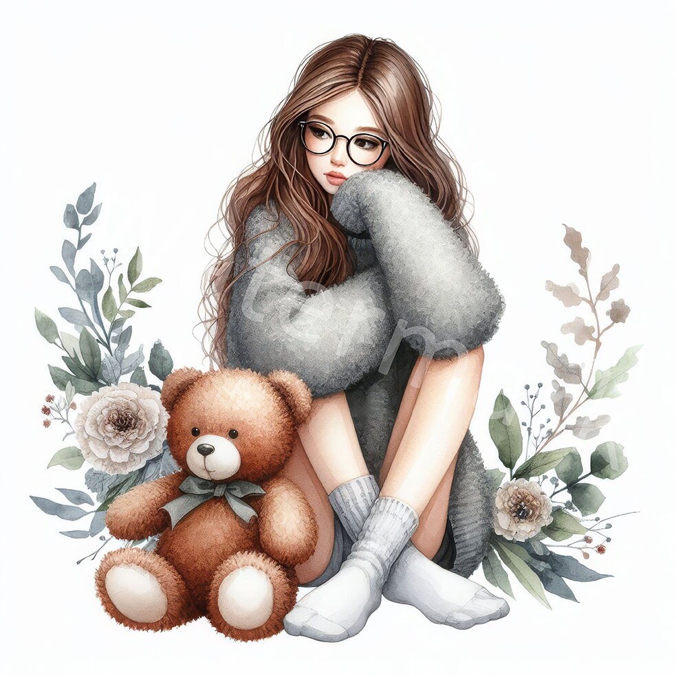 Watercolor Girl Clipart, Fashion Illustration (digital Download) - Etsy