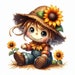 Autumn Scarecrow Clipart: Watercolor Fall Graphics (digital Download ...