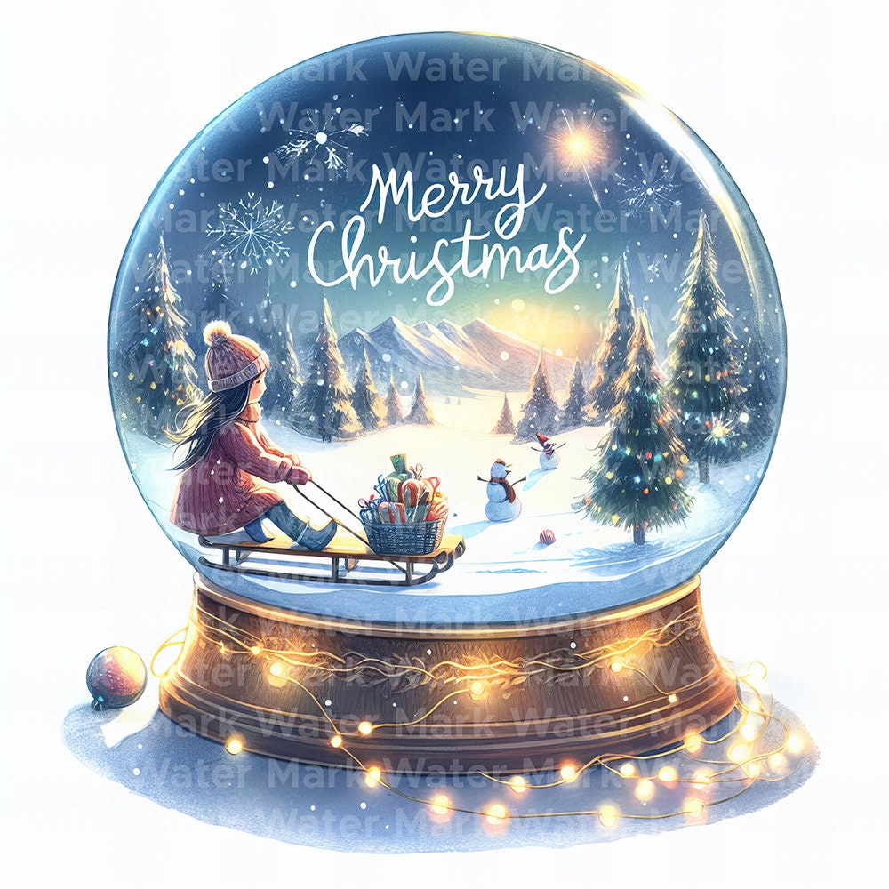 Christmas Snow Globe Clipart, 13 Jpg, Digital Download, Card Making ...