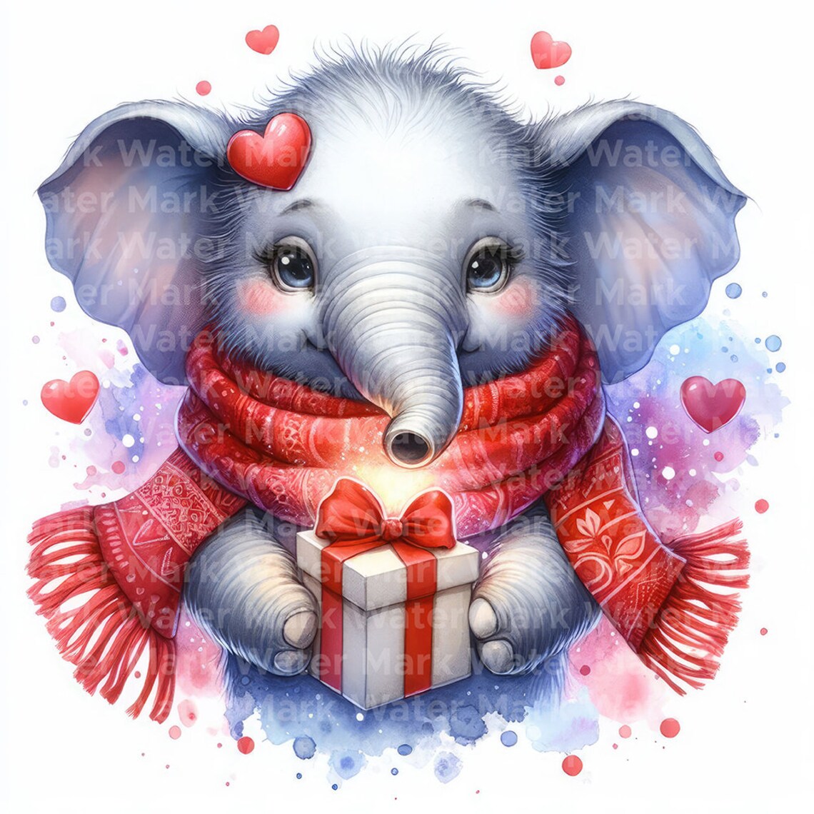Valentine's Day Elephant Clipart, 12 JPG, Digital Download, Scrapbooks ...