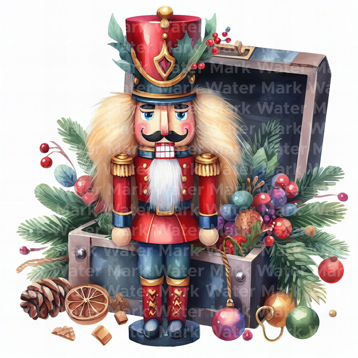 Christmas Nutcracker Clipart, 12 JPG, Digital Download, Watercolor ...
