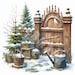 Winter Garden Clipart, 12 JPG, Winter Landscape, Snowy Garden, Digital ...