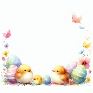 Easter Borders Watercolor Clipart, 11 JPG, Digital Download, Easter ...