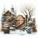 Winter Garden Clipart, 12 JPG, Winter Landscape, Snowy Garden, Digital ...