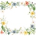 Watercolor Flower Frame Clipart: Floral Border Graphics (digital ...