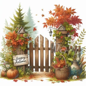 Autumn Garden Clipart: Watercolor Fall Graphics (digital Download) - Etsy
