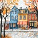 Autumn Street Watercolor Clipart: Fall City Landscape (digital Download ...