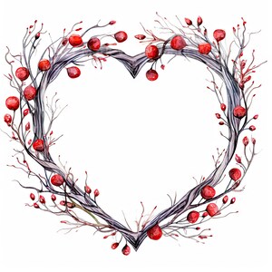 Valentines Day Frames Watercolor Clipart, 12 JPG, Digital Download ...