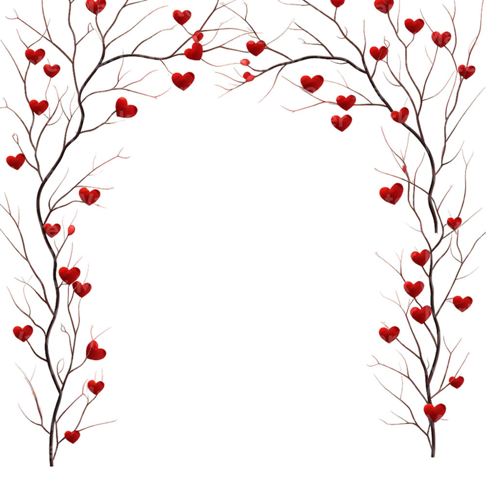 Valentine's Day Hearts Frame Clipart, 10 JPG, Digital Download, Digital ...