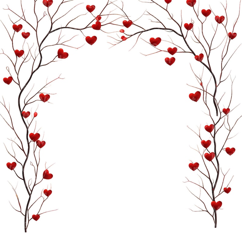 Valentine's Day Hearts Frame Clipart, 10 JPG, Digital Download, Digital ...