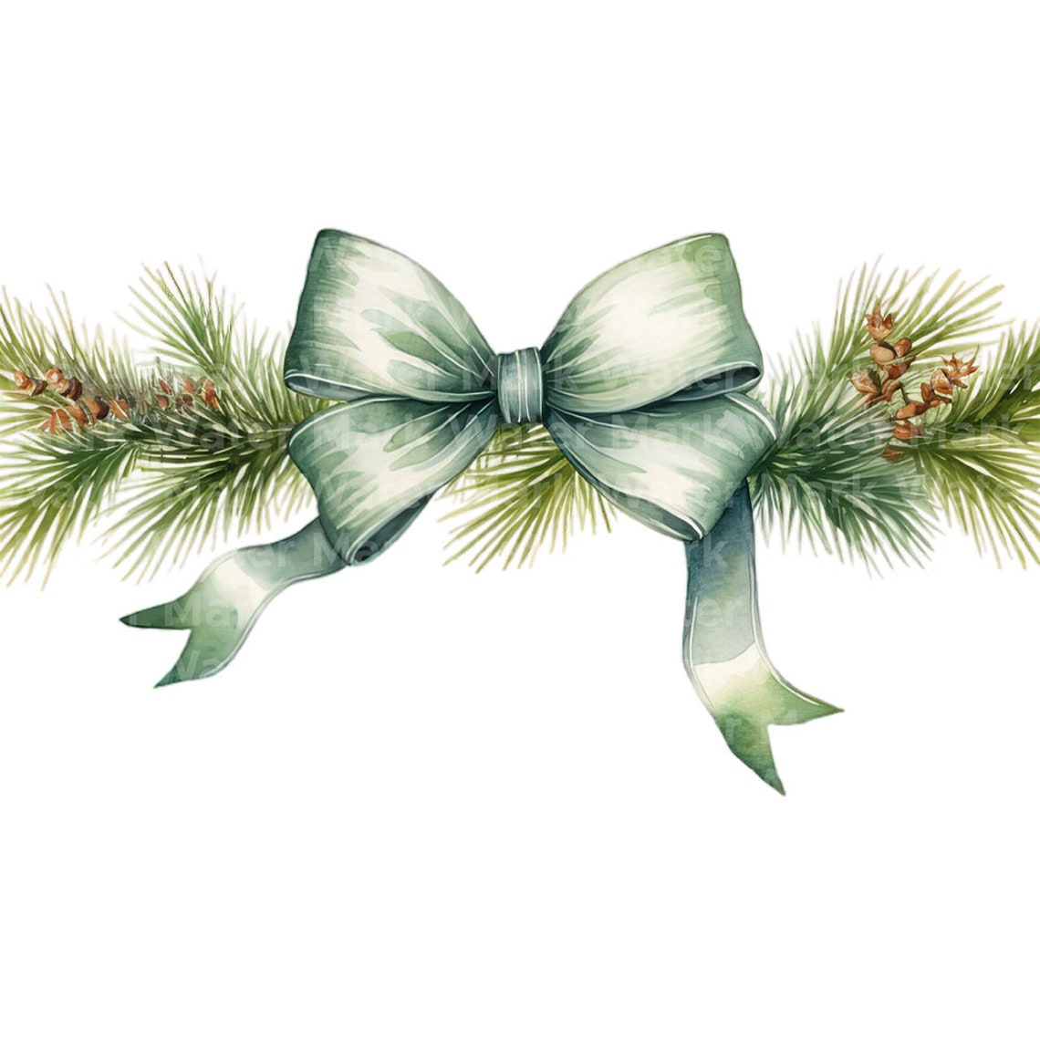 Christmas Borders Watercolor Clipart, 13 JPG, Digital Paper Craft ...