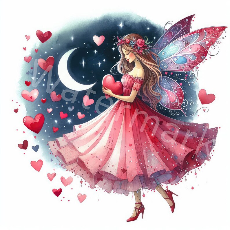 Valentine's Day Fairy Clipart, 12 JPG, Digital Download, Scrapbooks ...