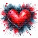 Watercolor Hearts Clipart: Valentine's Day Digital Art (JPG Download ...