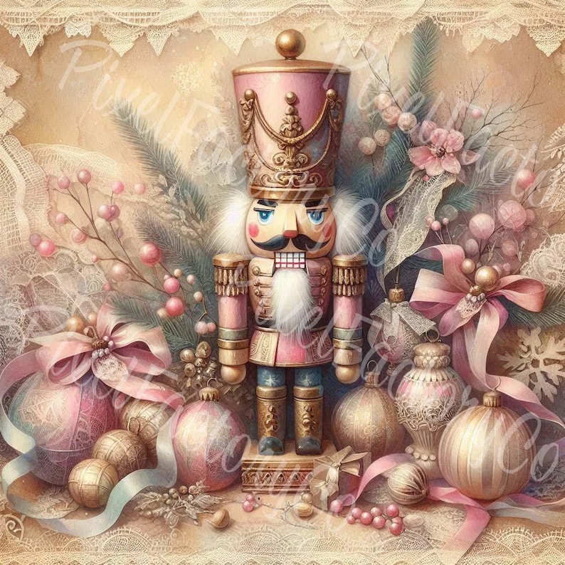 Vintage Nutcracker Clipart, Christmas Digital Paper Craft, Scrapbooking, Junk Journal, Digital ...