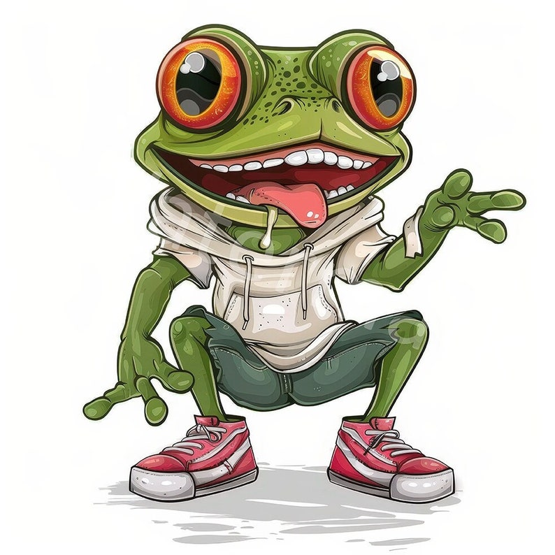 Funny Frog Clipart 12 JPG Digital Download Animals Clipart Graphics ...