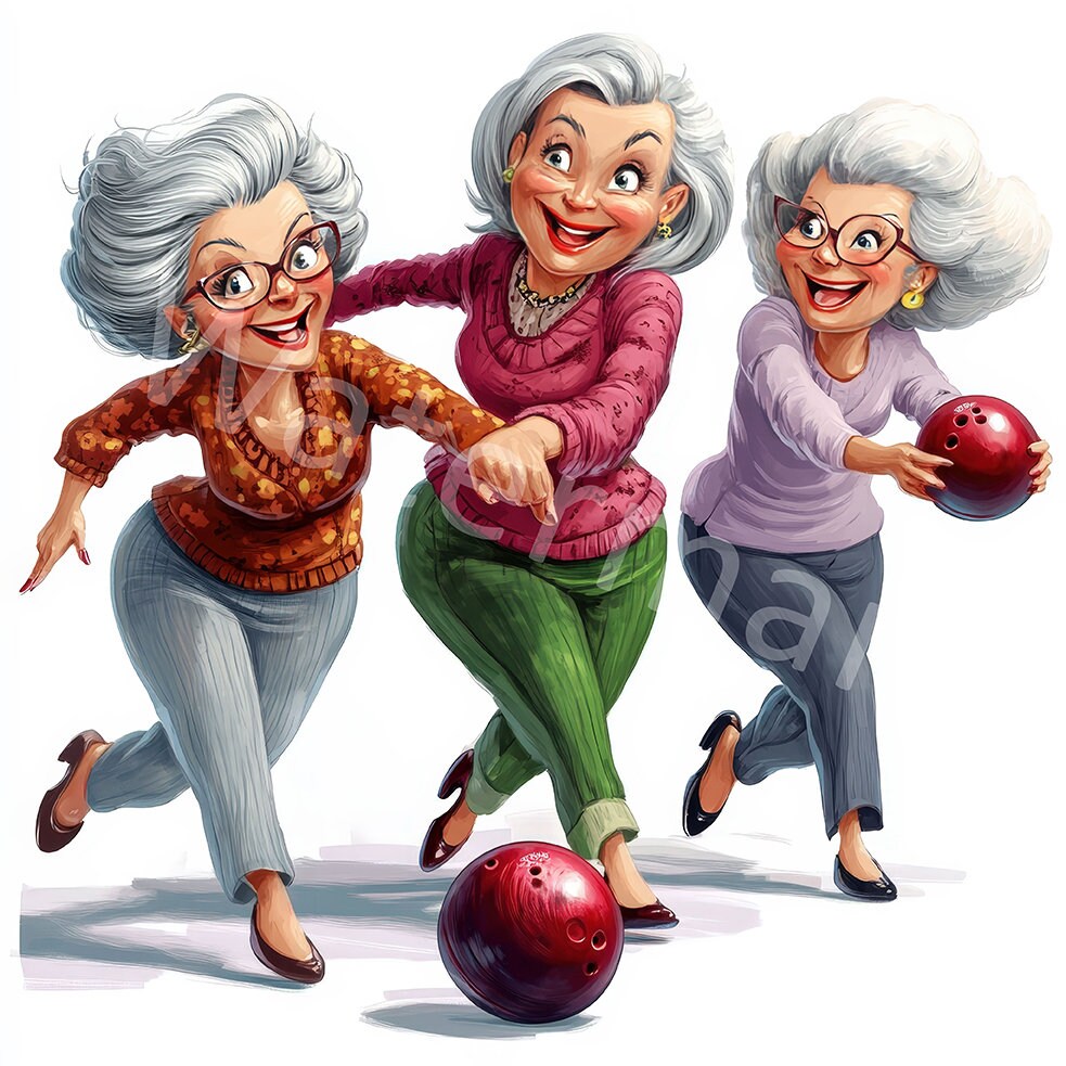 Bowling Ladies Clipart: Watercolor Women Graphics (digital Download) - Etsy