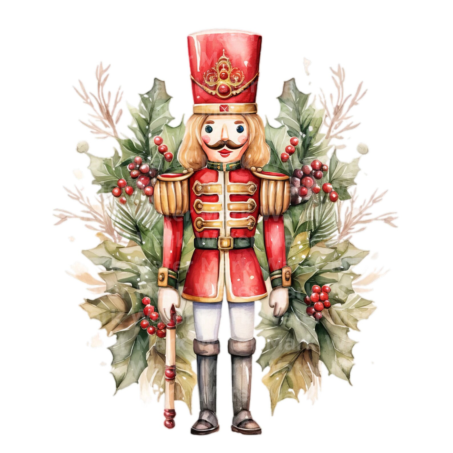 Christmas Nutcracker Clipart, 13 JPG, Watercolor Clipart, Christmas ...