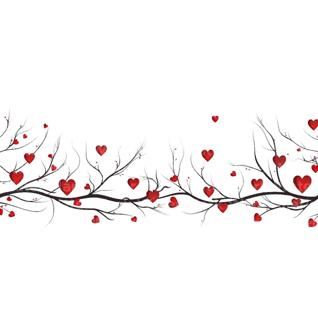 Watercolor Heart Borders Clipart: Valentine's Day Card Making (digital ...