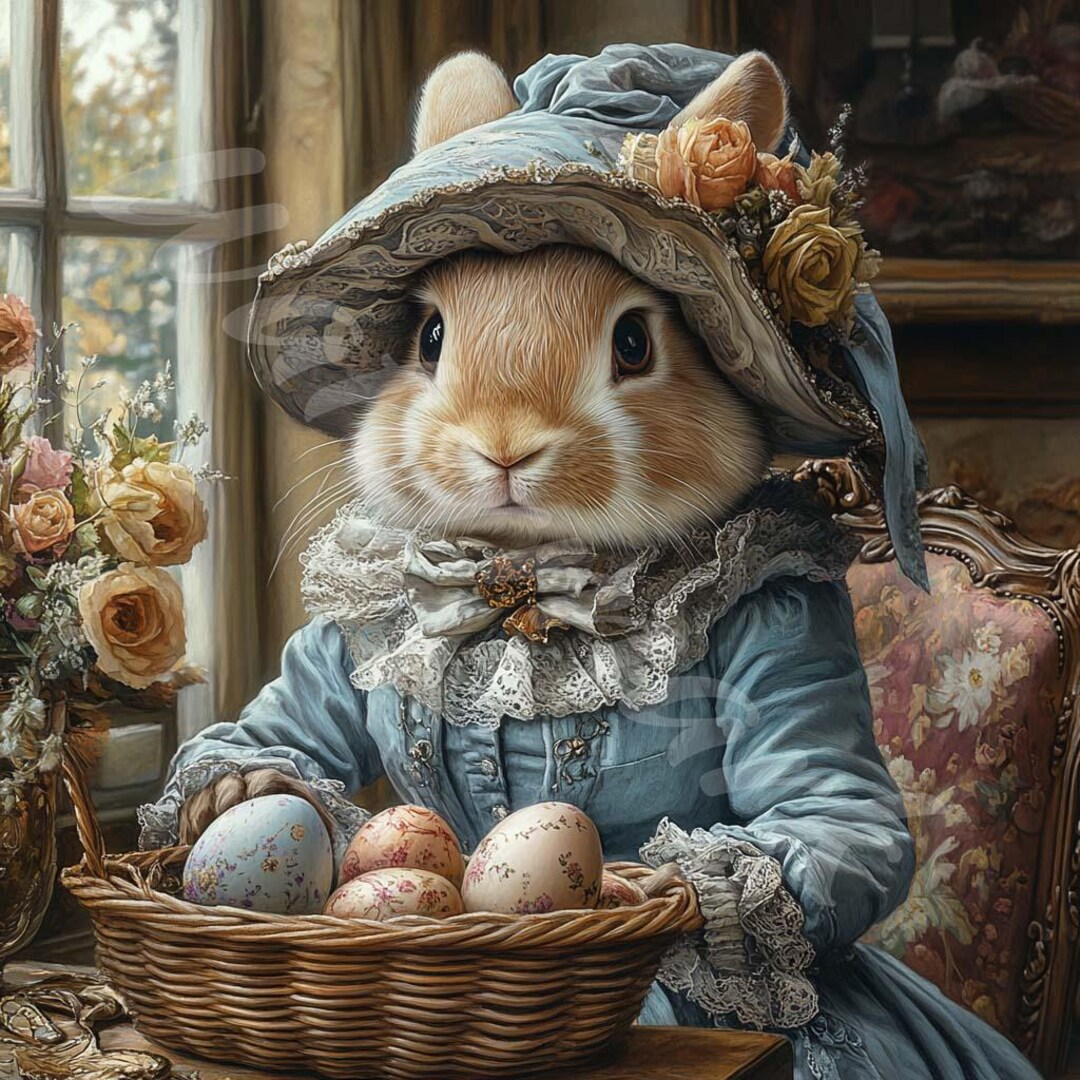 Victorian Easter Bunny Clipart: Retro Spring Art (digital Download) - Etsy