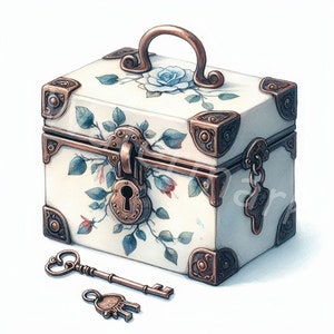 Mystic Box Clipart, 12 JPG, Digital Download, Vintage Treasure Box ...