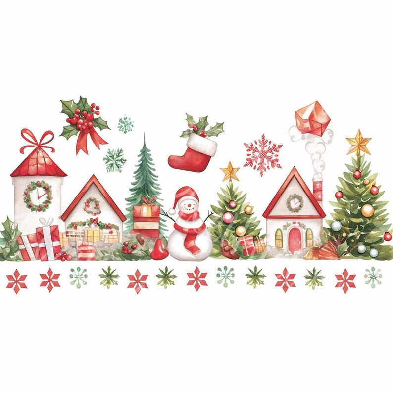 Christmas Border Clipart, Holiday Frame, Festive for Cards Scrapbooking ...