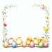 Watercolor Easter Borders Clipart: Chicks & Eggs, Floral Frames ...