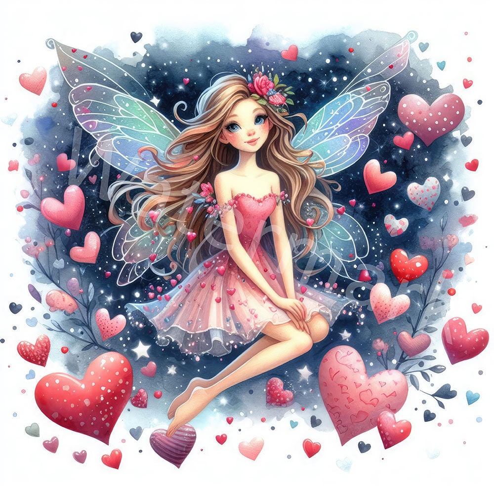 Valentine's Day Fairy Clipart, 12 JPG, Digital Download, Scrapbooks ...