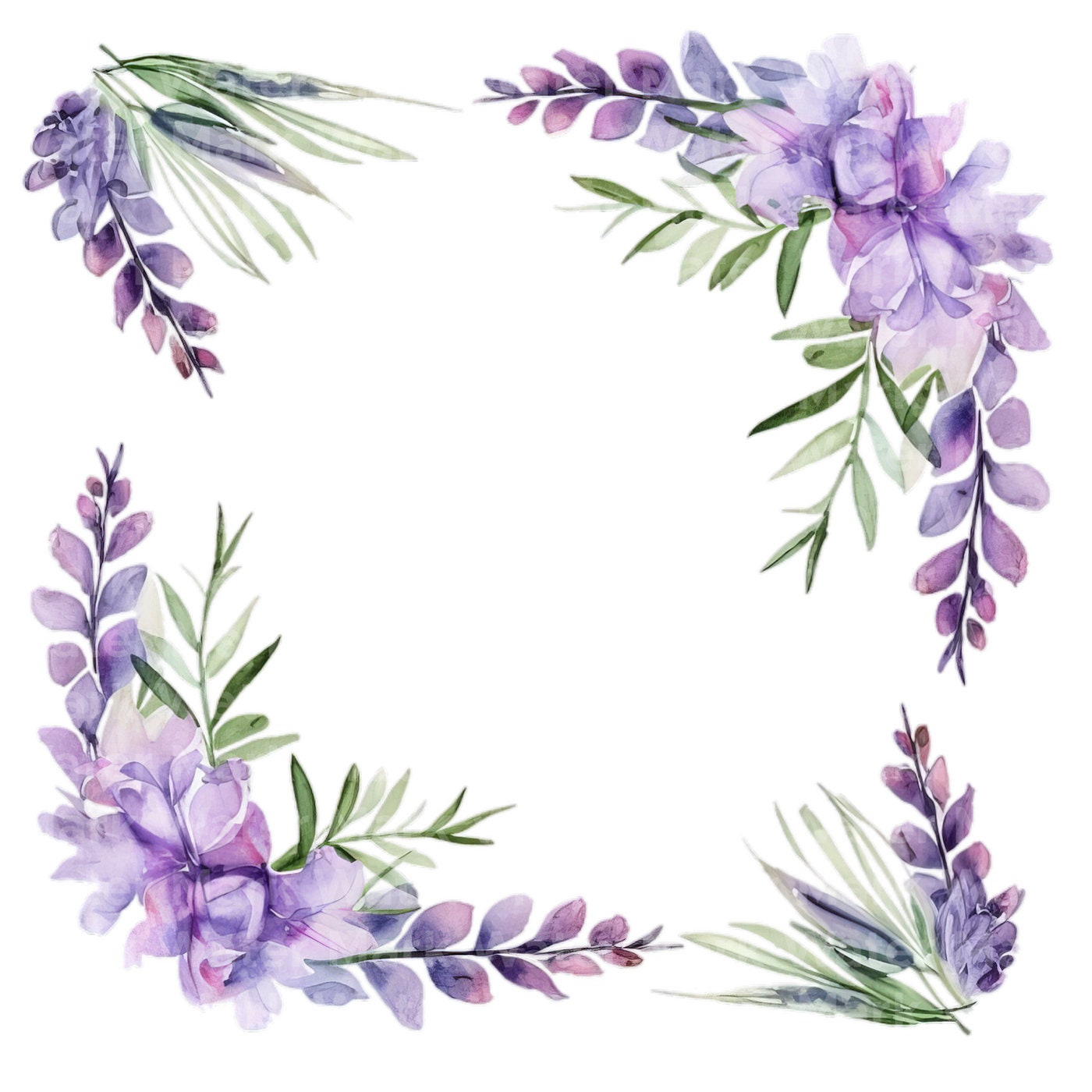 Watercolor Lavender Frame Clipart: Floral Border (digital Download) - Etsy
