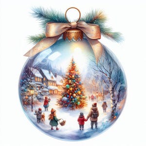 Christmas Ornament Bauble Clipart, 12 JPG, Digital Download, Christmas ...