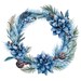 Watercolor Christmas Wreath Clipart: Blue Floral Designs (digital ...