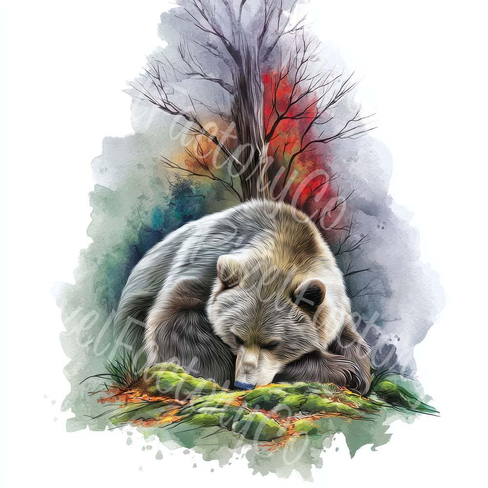 Watercolor Bear Clipart Bundle: Forest Animal Illustrations (JPG ...