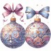 Christmas Tree Baubles Clipart, 11 JPG, Watercolor Clipart, Card Making ...