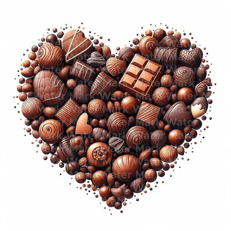 Valentine's Day Heart Clipart, 12 JPG, Digital Download, Chocolate ...