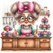 Grandma Baking Cupcakes Clipart: Watercolor Women Graphics (digital ...