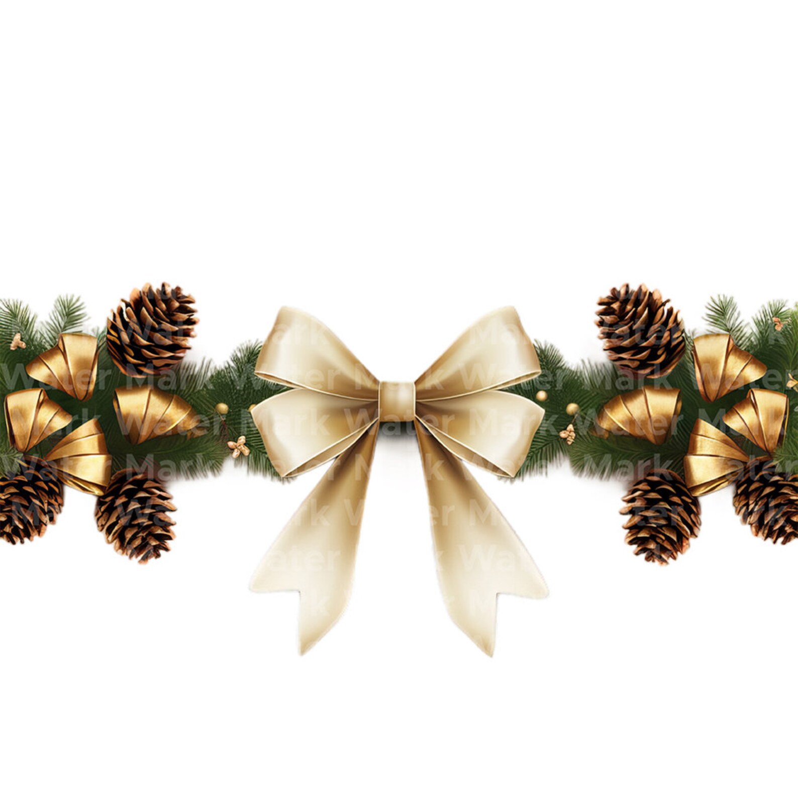 Watercolor Christmas Borders Clipart: Garland Designs (digital Download ...