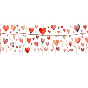 Valentines Day Borders Watercolor Clipart, 12 JPG, Digital Download ...