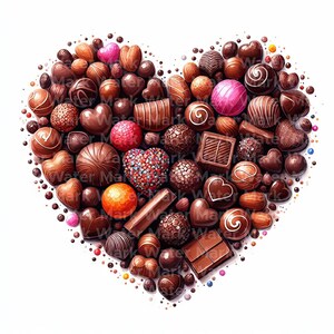 Valentine's Day Heart Clipart, 12 JPG, Digital Download, Chocolate ...