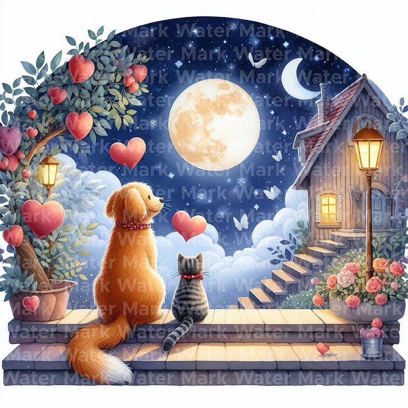 Valentine's Day Clipart, 11 JPG, Digital Download, Valentine's Day Dog ...