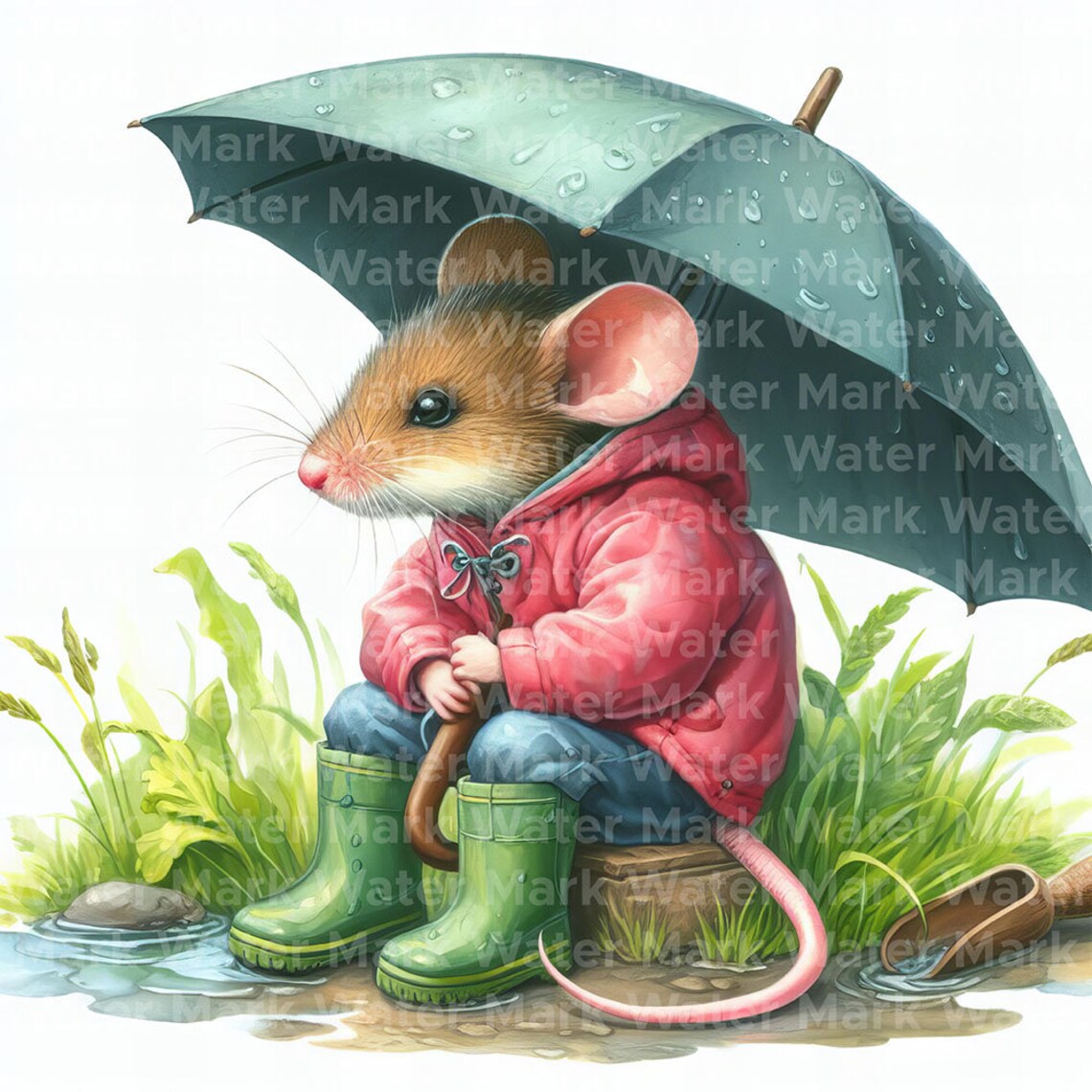 Autumn Mouse Clipart, 11 JPG, Watercolor Mouse Clipart, Digital Paper ...