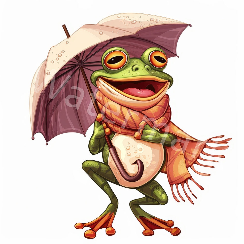 Funny Frog Clipart 12 JPG Digital Download Animals Clipart Graphics ...