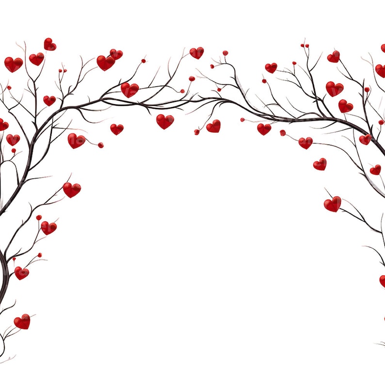 Valentine's Day Hearts Frame Clipart, 12 JPG, Digital Download, Digital ...